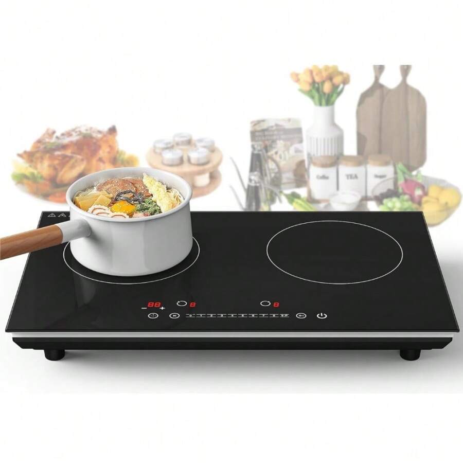 Induction Cooktop 2 Burner Portable Electric Stove Top Touch Screen ...