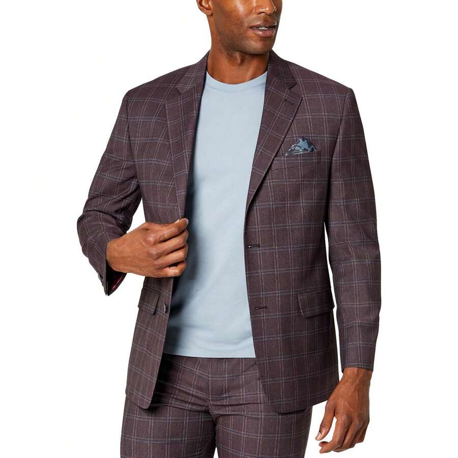 SEAN JOHN Mens Classic Fit Window Pane Suit Jacket | SHEIN USA