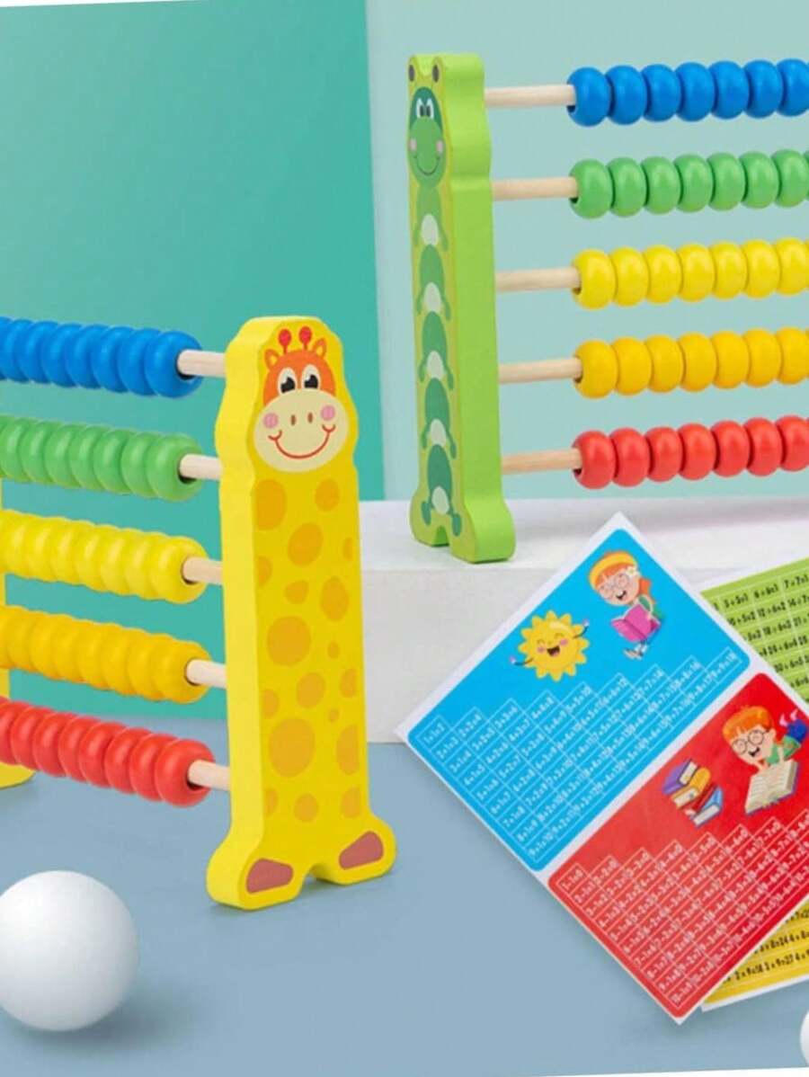 1pc Wooden Counting Toy Abacus Kids Math, Cartoon Giraffe Caterpillar ...