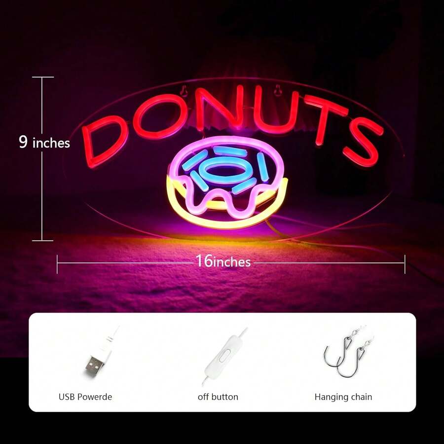 Donuts Neon Light Commercial Led Sign For Bakery, Dessert, Cake Shops ...