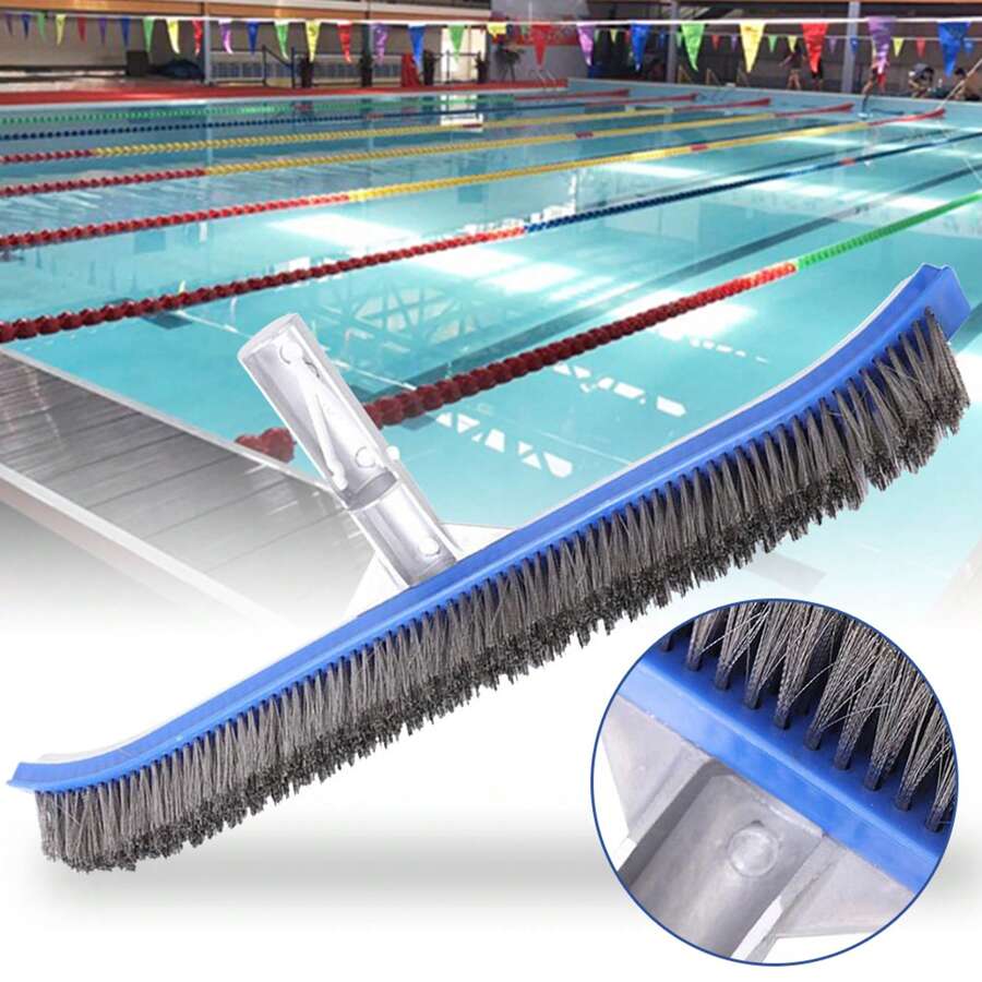 Heavy Duty Pool Brush With Stainless Steel Bristles Aluminium Swimming ...