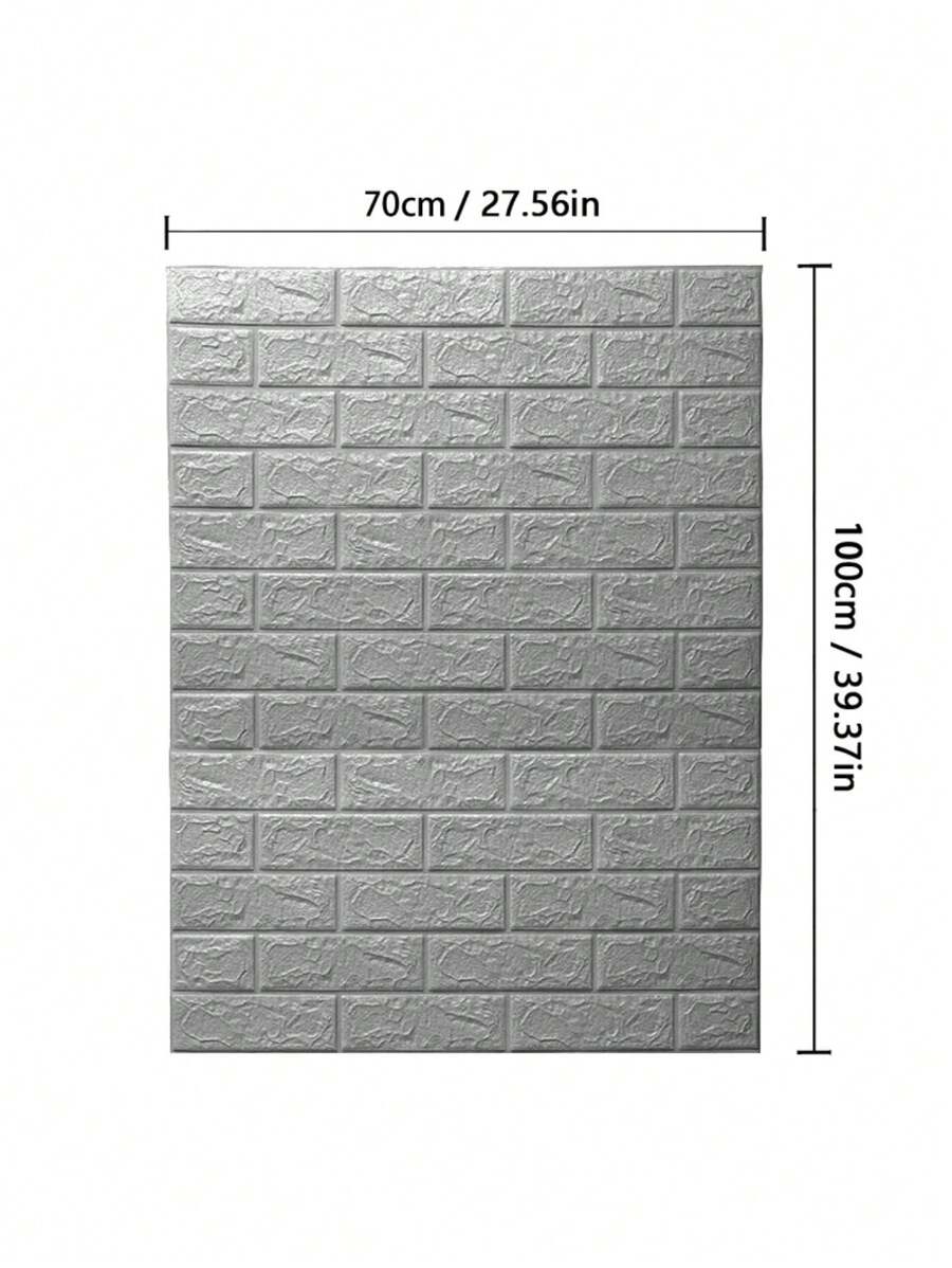 70cm*100cm 3D Brick Pattern Wall Sticker Self-Adhesive Panel Waterproof Living Room Wallpaper ...