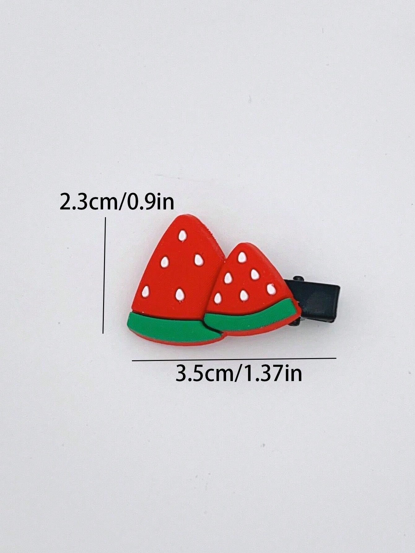 6pcs/Set Cute Cartoon Fruit Hair Clips For Girls - Watermelon, Lemon ...