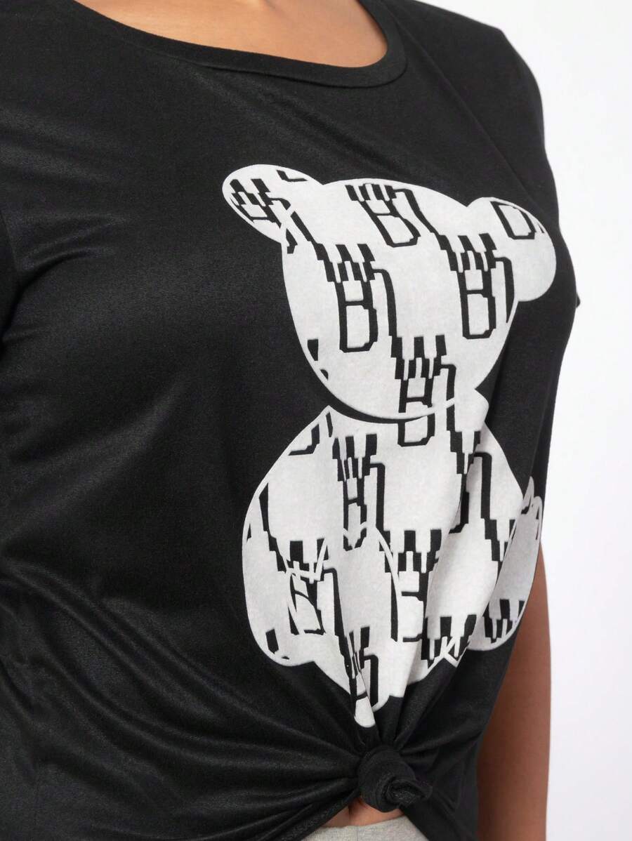 TE AMOMO Playera De Dama Con Estampado De Oso | Mode de Mujer | SHEIN ...