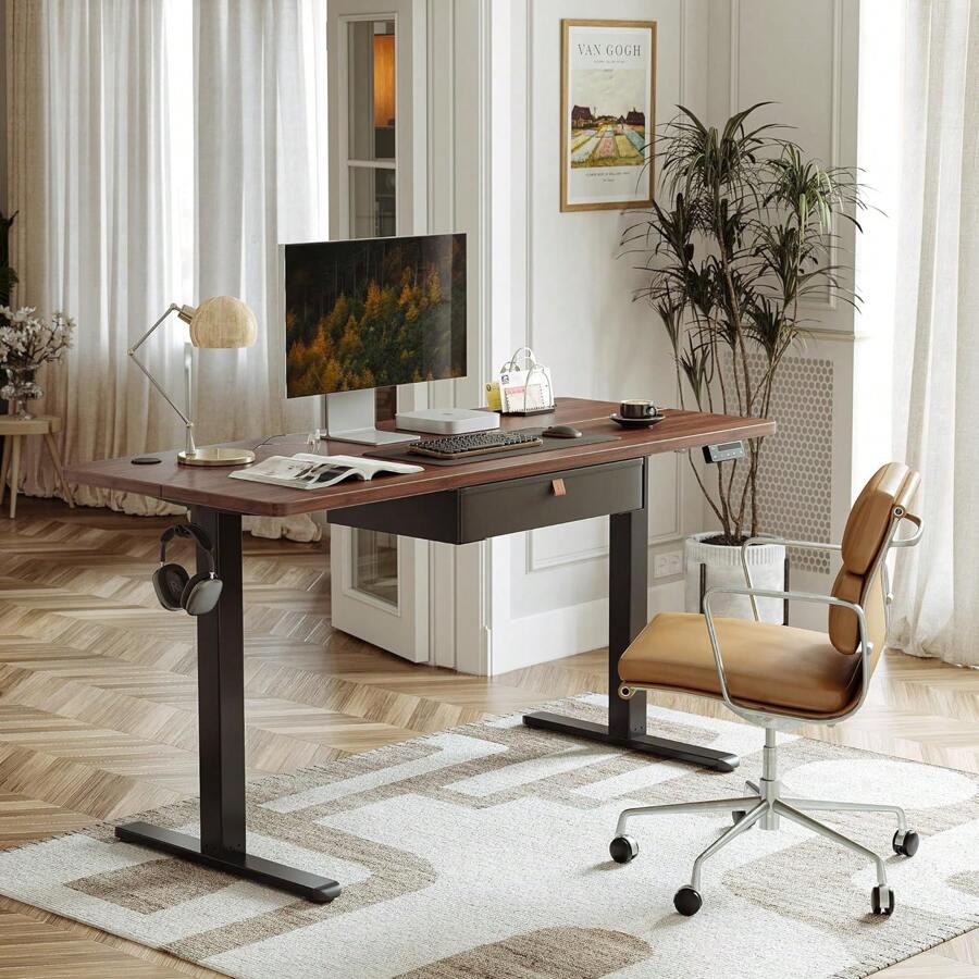 Standing Desk With Drawer, Adjustable Height Electric Stand Up Desk ...