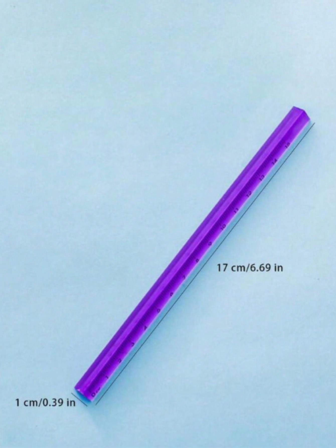 2pcs Transparent Colored Crystal Prism Triangular Ruler Measuring Scale ...