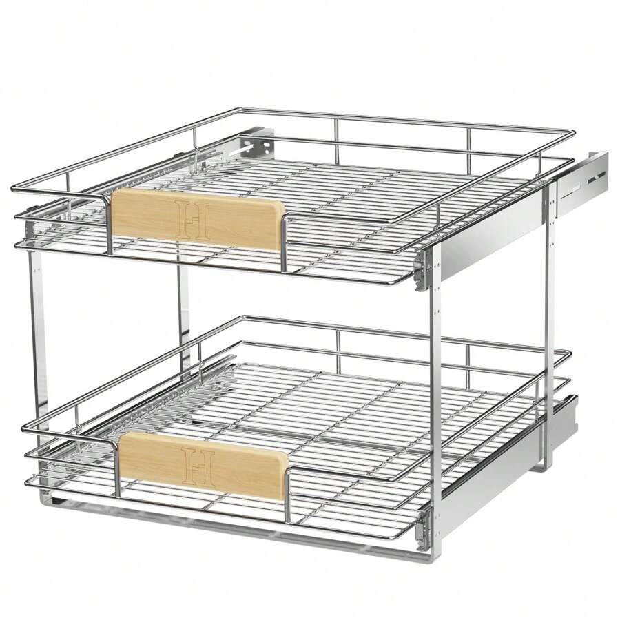 ROOMTEC 2 Tier Pull Out Cabinet Organizer, Slide Out Drawers With ... ROOMTEC 2 Tier Pull Out Cabinet Organizer, Slide Out Drawers With ...