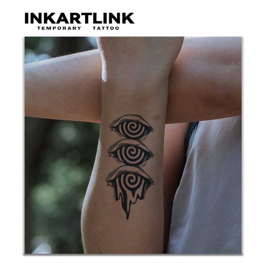 INKARTLINK Inkartlink 6*10cm 1pc Eye Herbal Juice Temporary Tattoo Sticker, Magic Tattoo, 15 ...