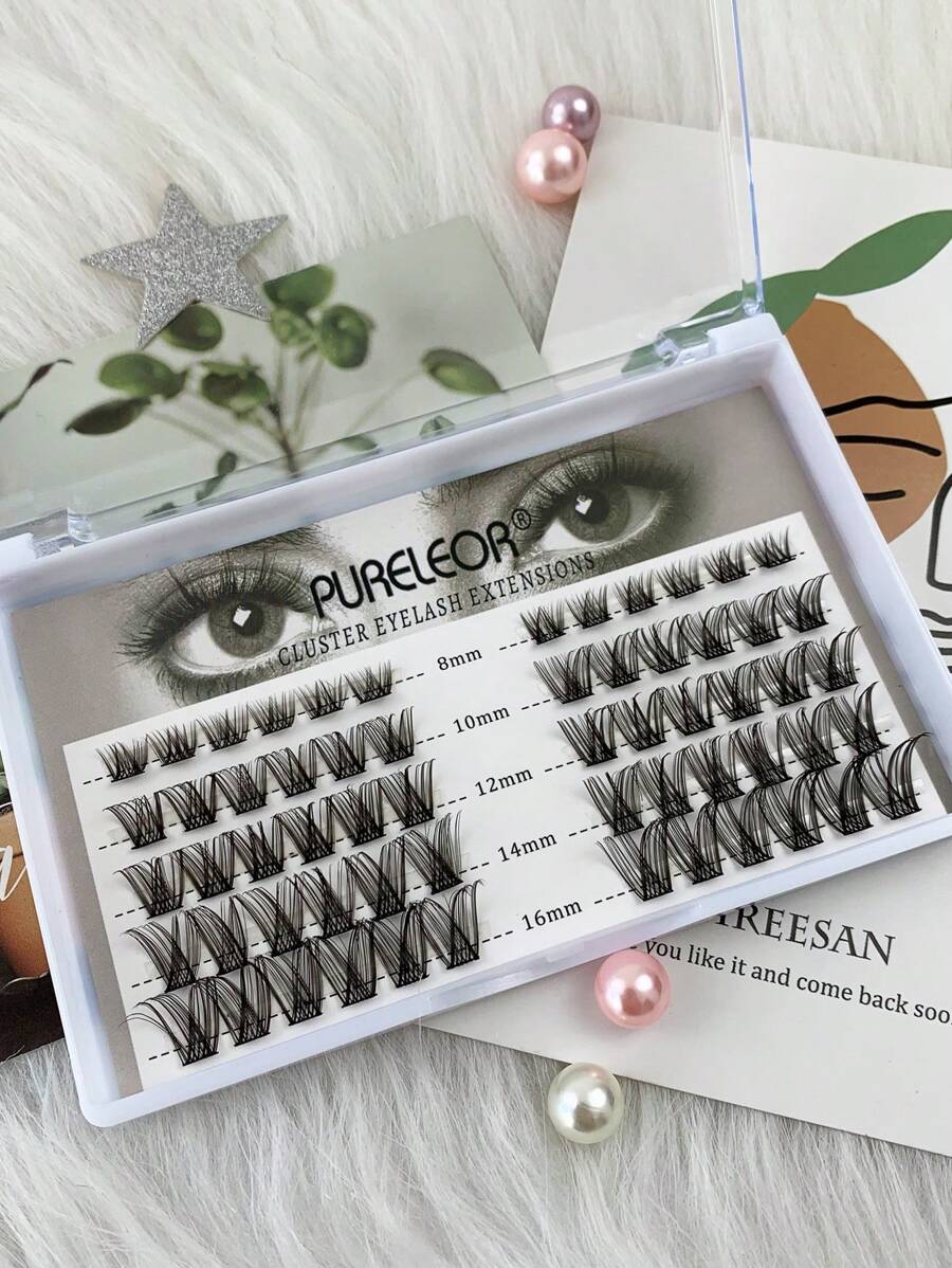 Natural Lash Extension Kit Cluster Lashes Wispy DIY Eyelash Extension ...