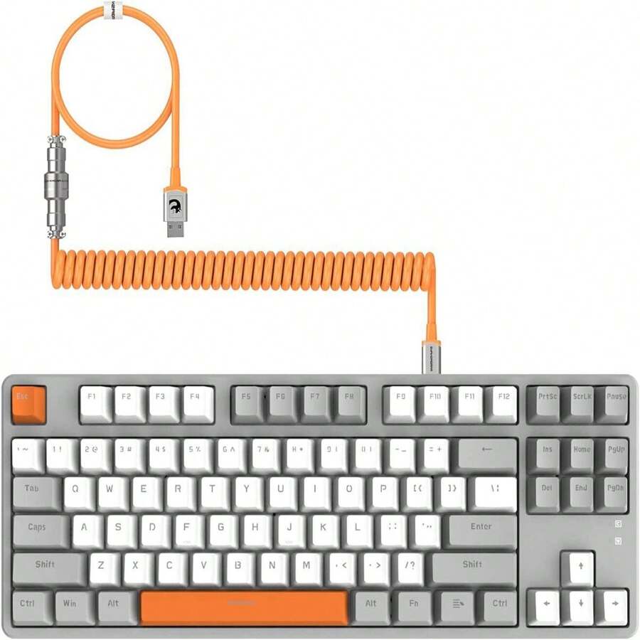 Wired Hot Swappable Mechanical Keyboard&Coiled Cable Custom DIY ...