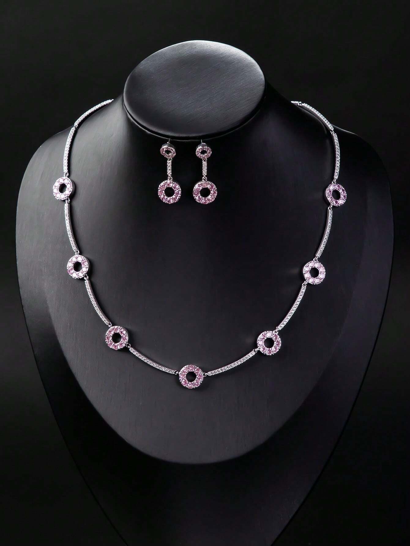 3 Piezas Conjunto De Joyas Lujosas Y Exageradas Con Incrustaciones De ...