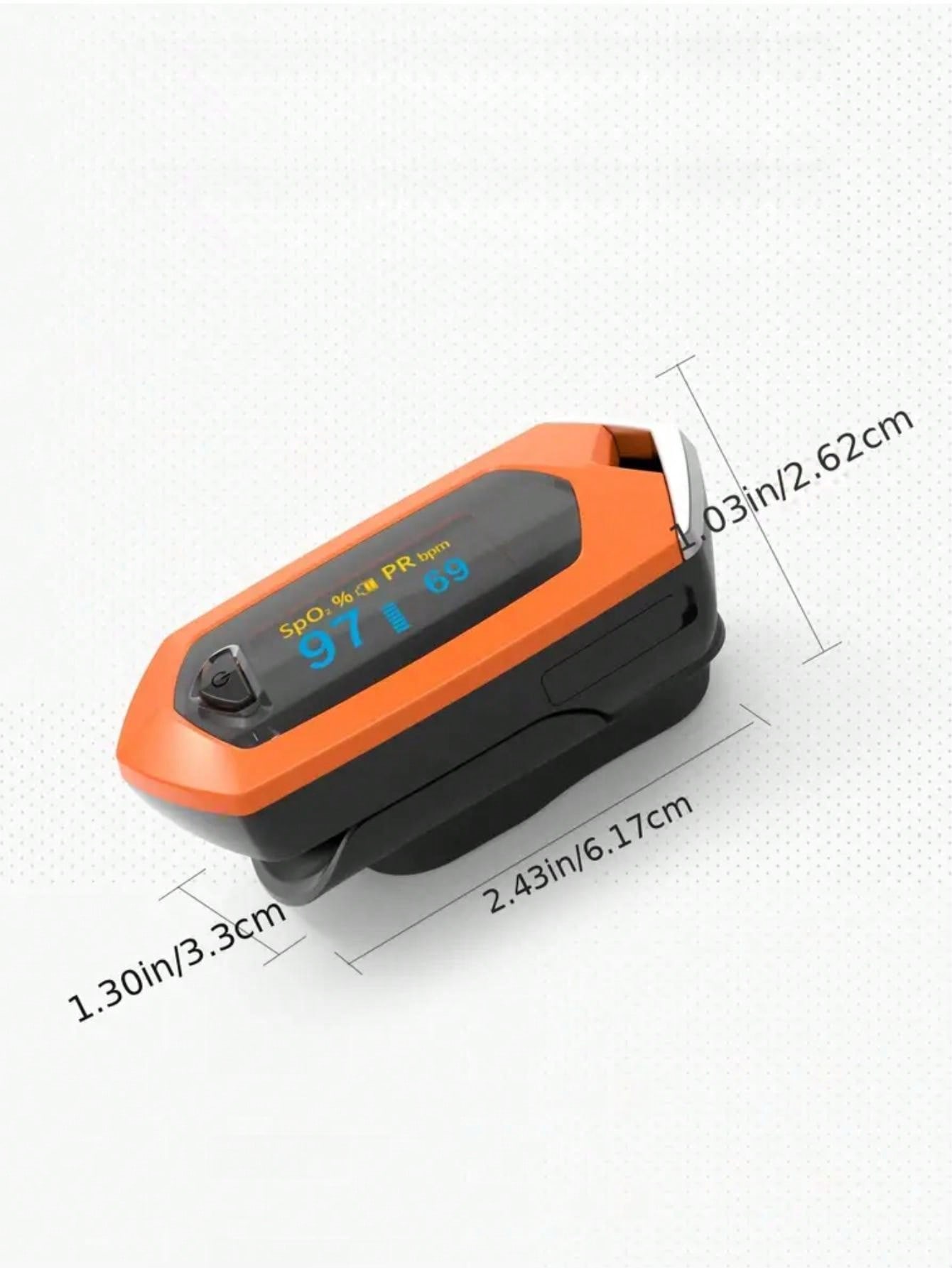 Medical Fingertip Pulse Oximeter, 1pc, Orange, Abs Material, Built-In ...