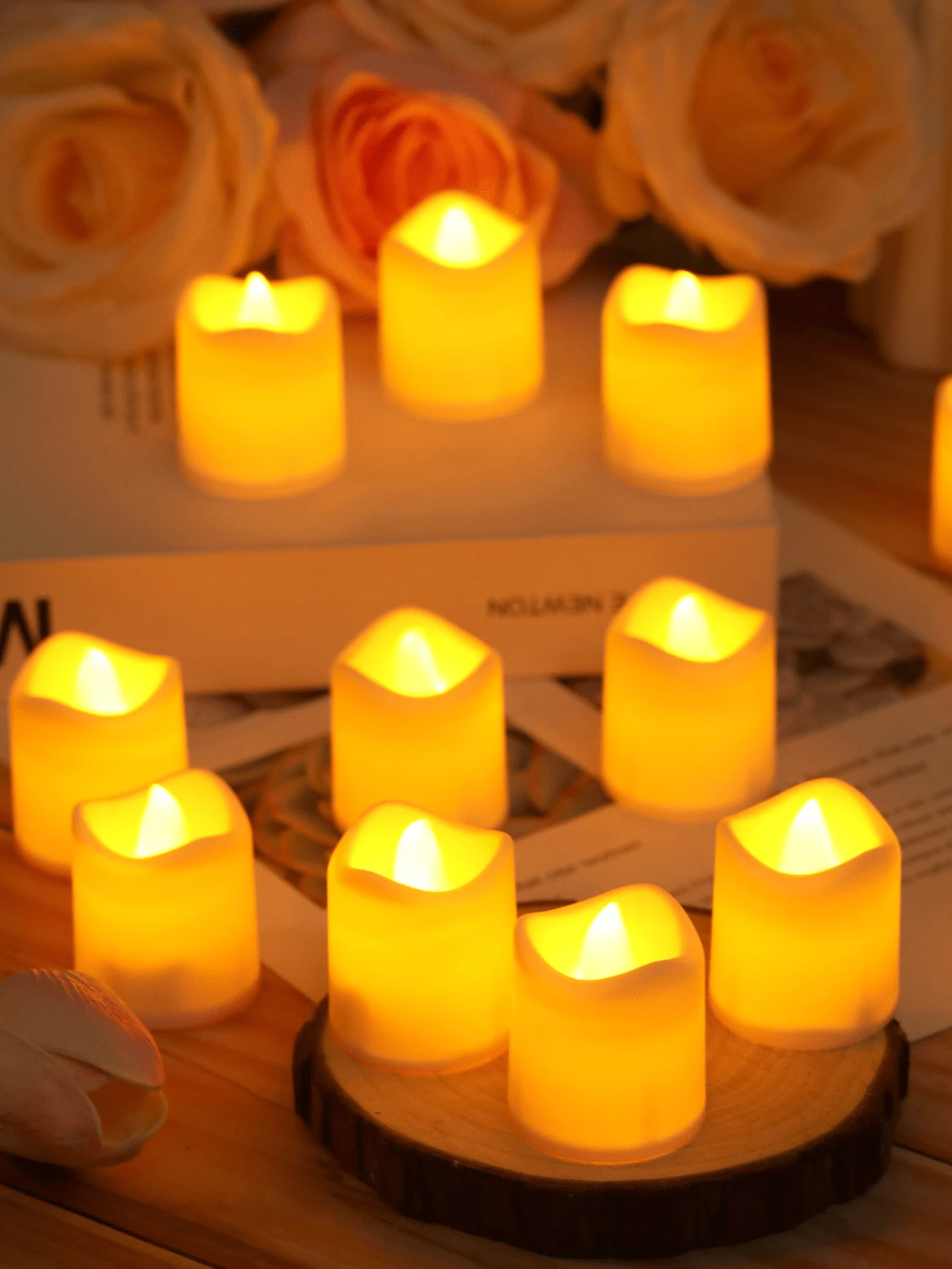 6/12/24 peças Vela Eletrônica de Cera com LED Tremeluzente, Vela Sem ...