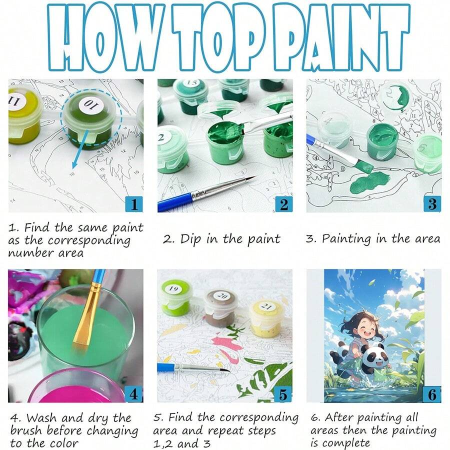 DIY Paint By Numbers For Kids, Girls And Pandas - Paint By Number ...