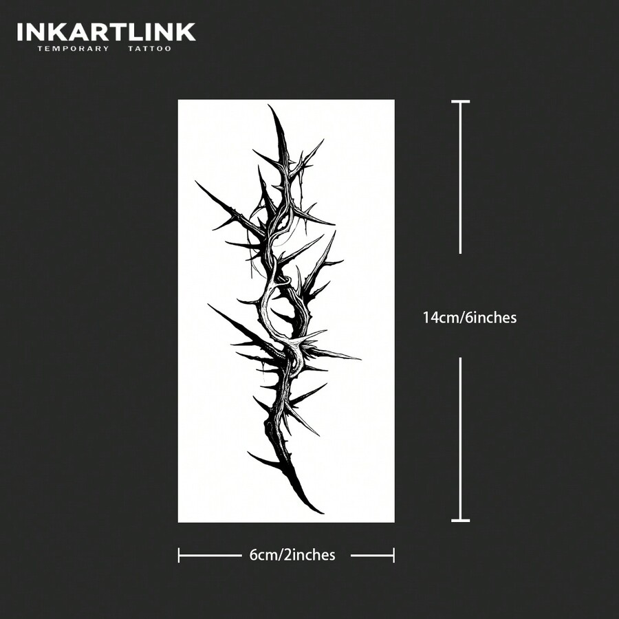 Inkartlink 6*14cm 1 Sheet Thorn & Herbal Juice Temporary Tattoo Sticker ...