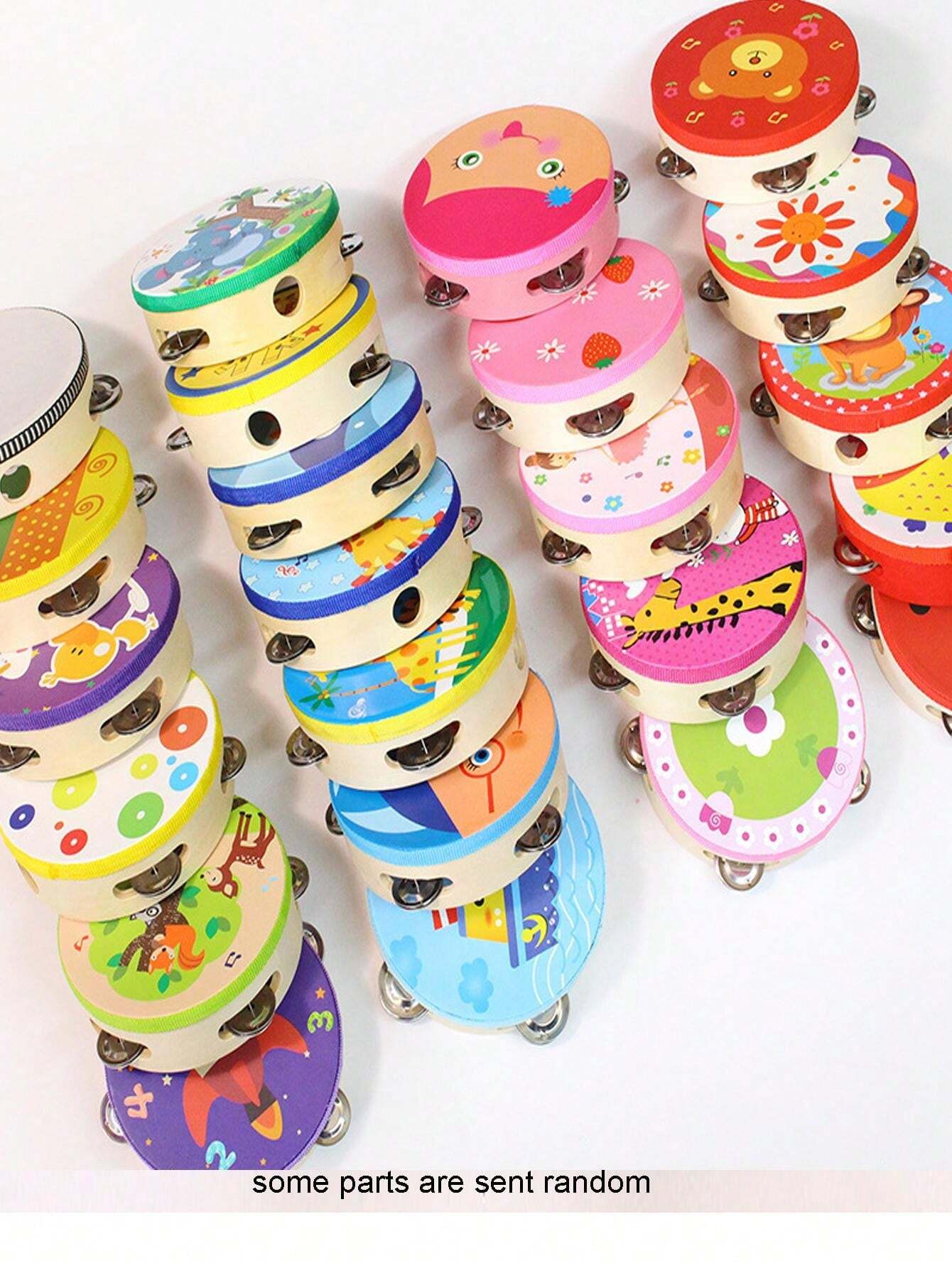 Montessori Toy Orff Percussion Instrument Cartoon Hand Drum & Bell Set ...