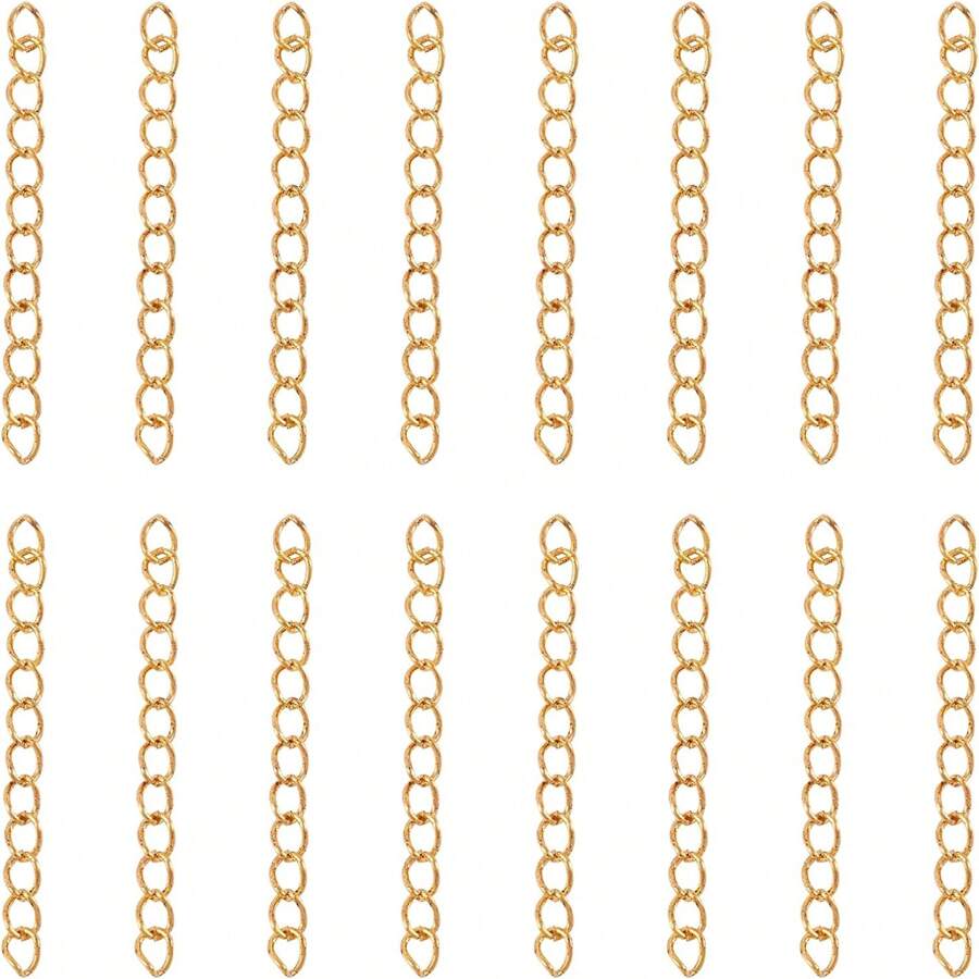 50pcs Stainless Steel Extended Extension Tail Chain No Clasps Bracelet ...