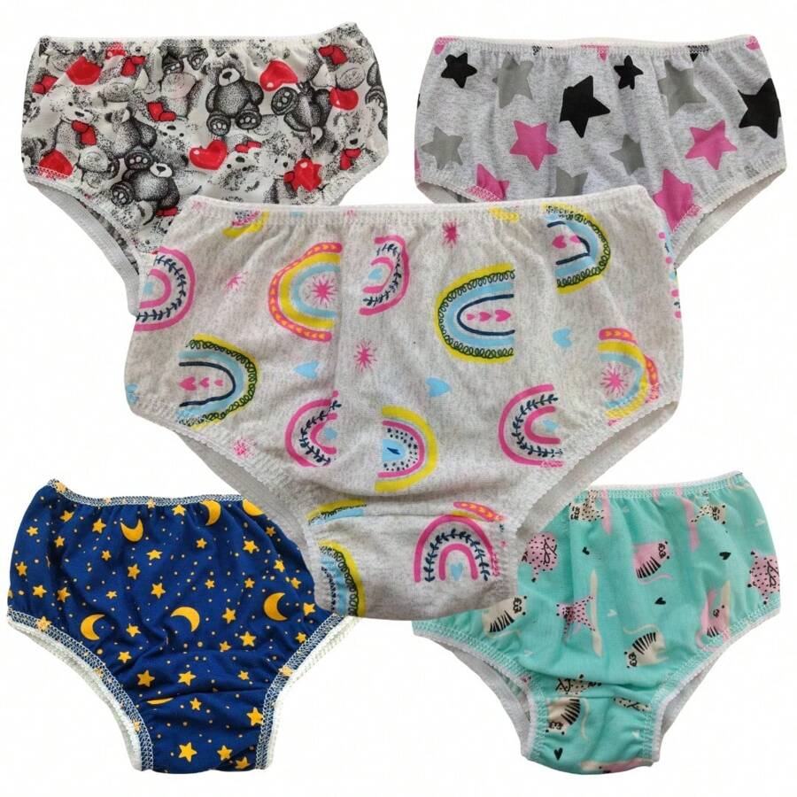 Kit 10 Calcinhas Infantis Estampadas E Lisas Calcinha Para Desfralde ...