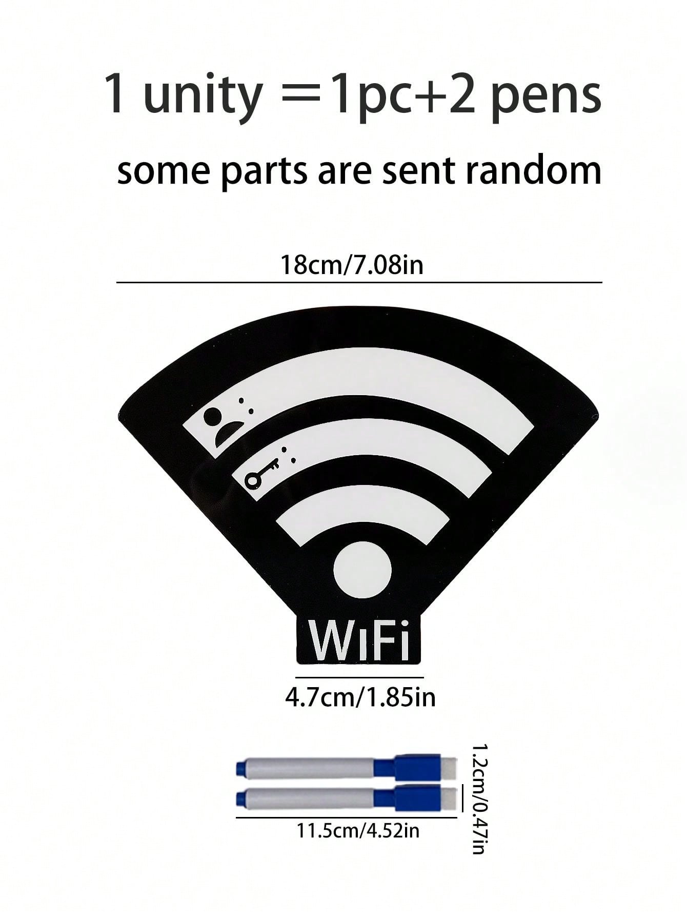 Fan-Shaped Wifi Password Sign With Sticker, Wifi Logo And Whiteboard ...