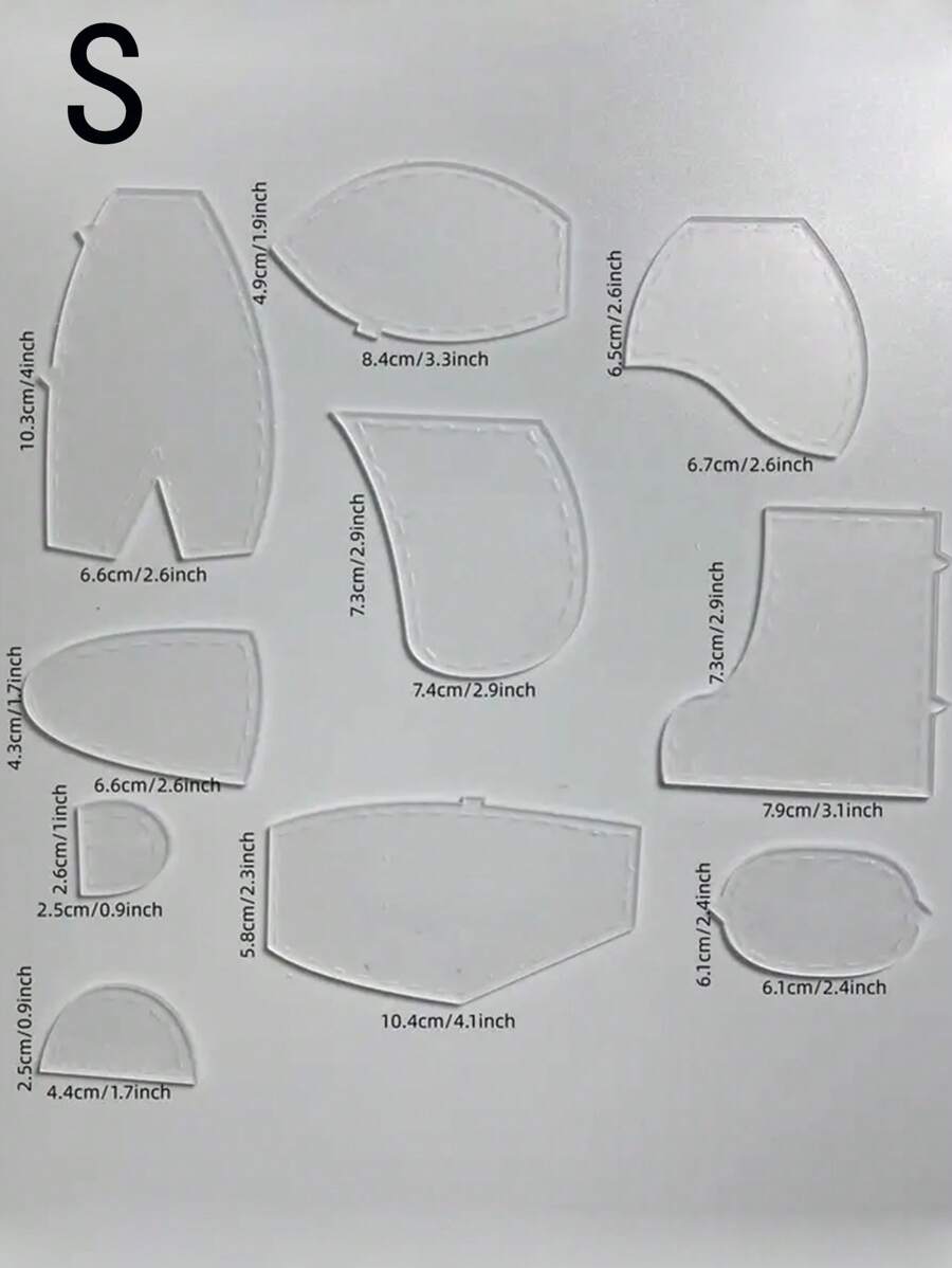 10pcs Memory Bear Template Sewing Doll Patch Tool Doll DIY Sewing ...