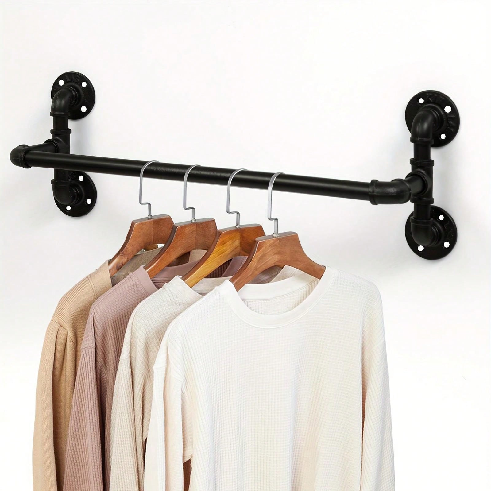 1Pc Industrial Pipe Clothing Rack, Wall Mounted Clothes Rack, Hanging ...