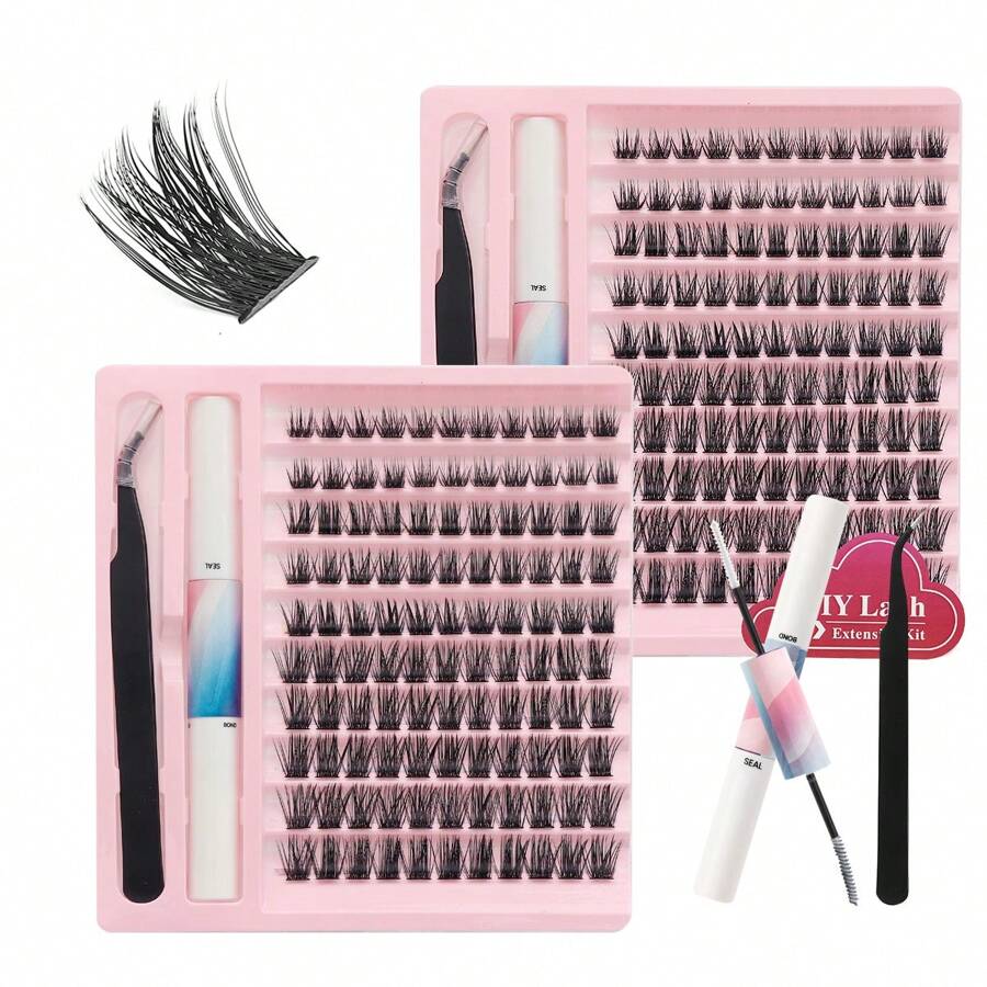 DIY Eyelash Extension Kit 110pcs Individual Lashes Cluster C Curl, 10 ...