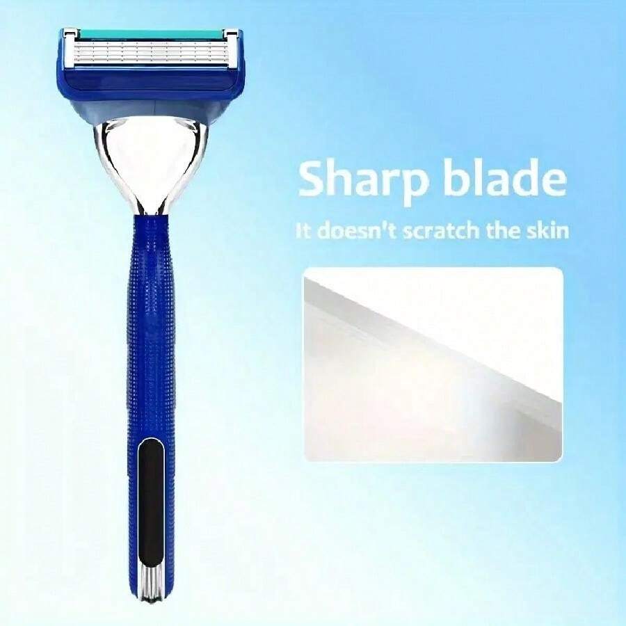 8pcs 5-Layer Safety Stainless Steel Shaving Blades, Reusable Men's ...