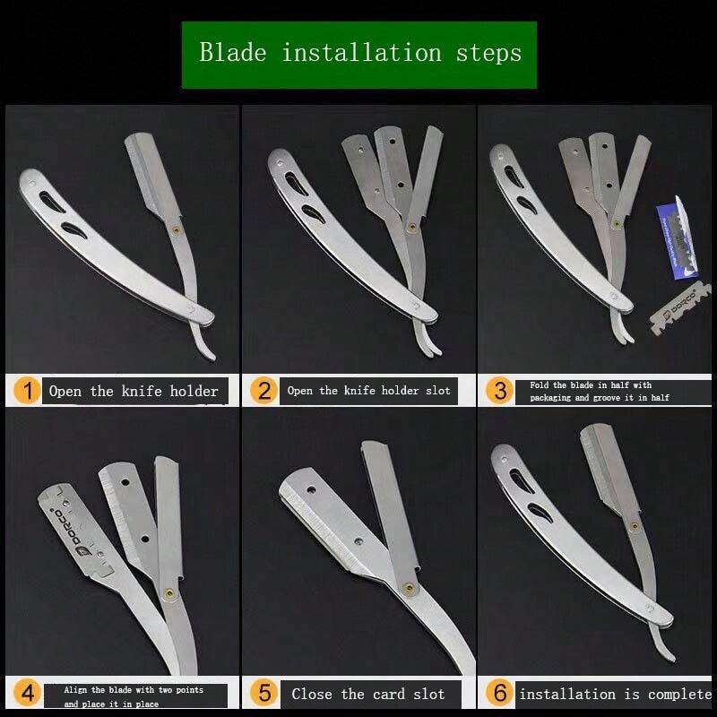 Manual Razor, Vintage Style Straight Razor For Shaving, Haircut, Beard ...