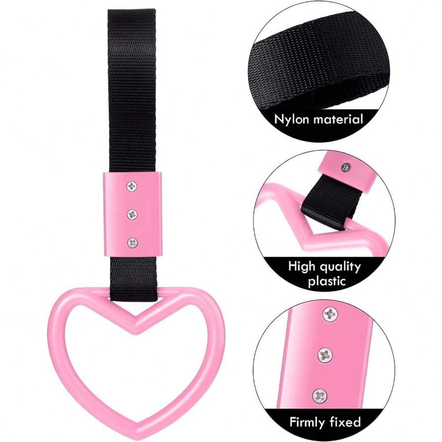 2 Pieces Heart Shaped Car Handle Straps Drift Charm Rear Bumper Warning ...