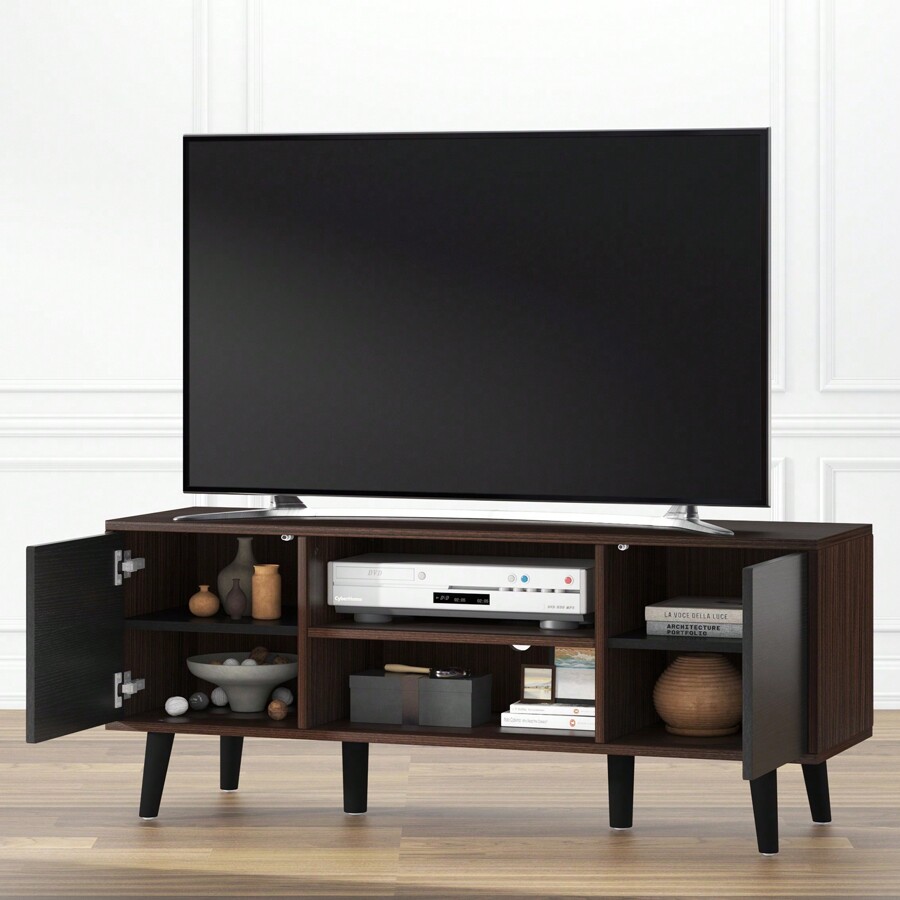 TV Stand 55 Inch TV, TV Stands For Living Room With Power Outlet, Mid ...