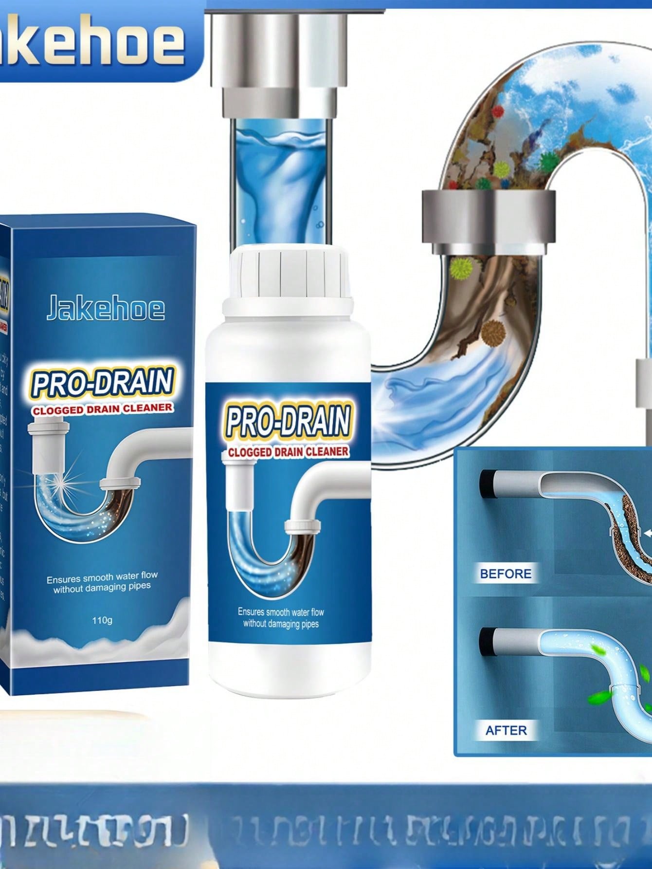 Pipe Dredging Agent For Kitchen Sink, Toilet, Floor Drain Unblock And ...