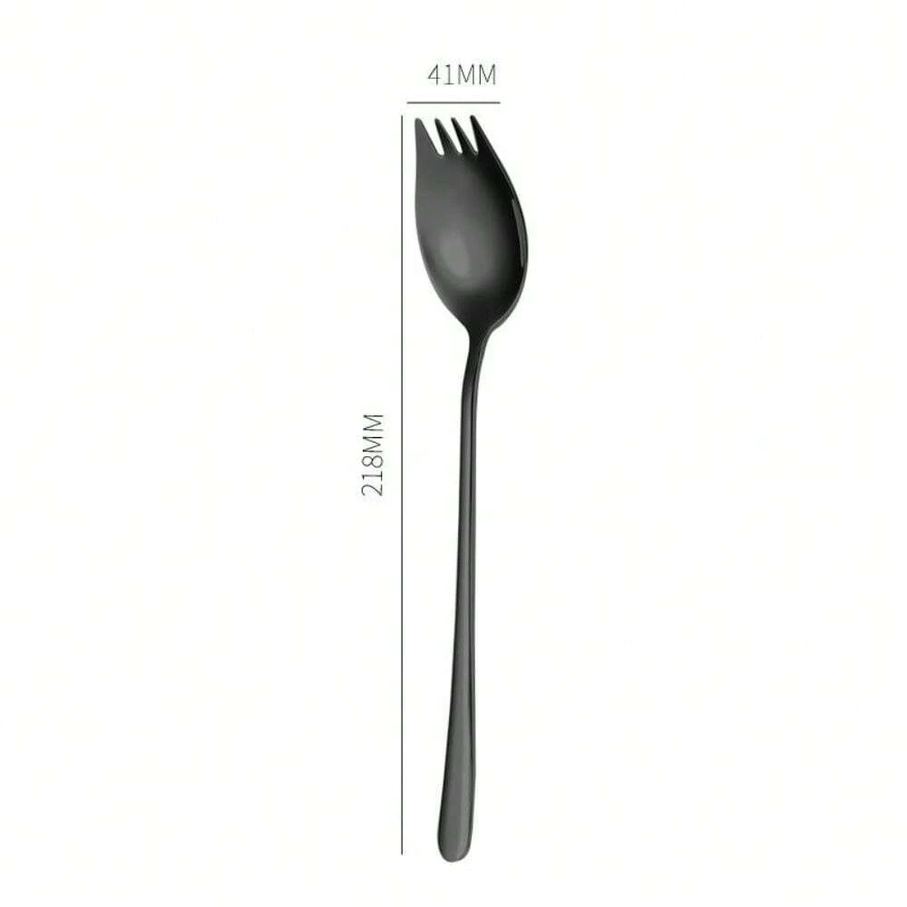 304 Stainless Steel Salad Spoon, One-Piece Spoon And Fork Designed For ...