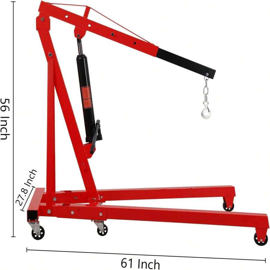 4000LB Folding Engine Crane Engine Hoist, 2 Ton Ship Crane, Heavy Duty ...