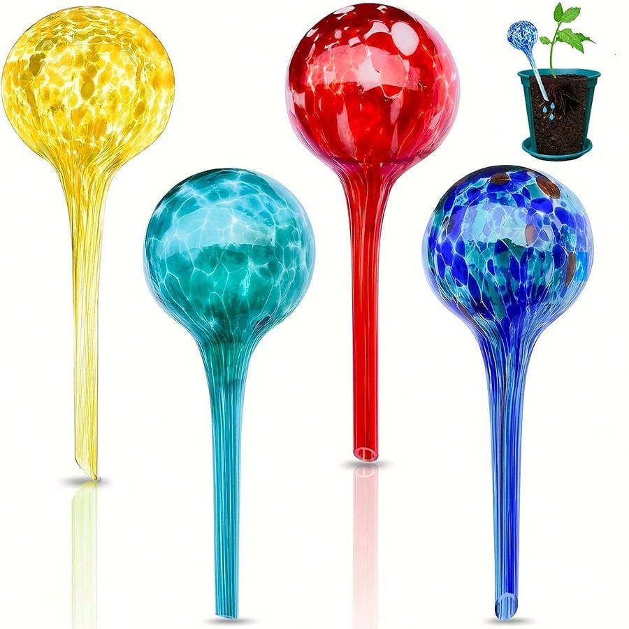 Automatic Colored Glass Watering Sphere, Large Capacity 150ml, Self ...