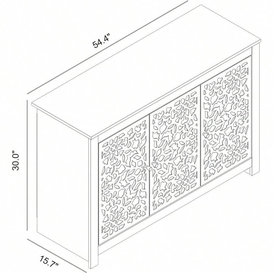 3 Sideboard Buffet Kitchen Storage Cabinet With Laser Cut Design Doors ...