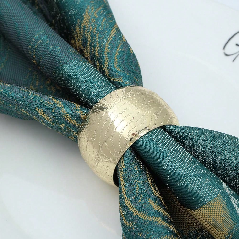 6pcs Simple And High-End Metal Napkin Rings With Peacock Feather ...