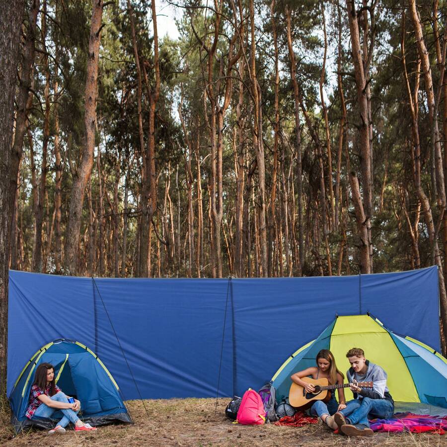 Outsunny Camping Windbreak, Foldable Portable Wind Blocker W/ Carry Bag ...