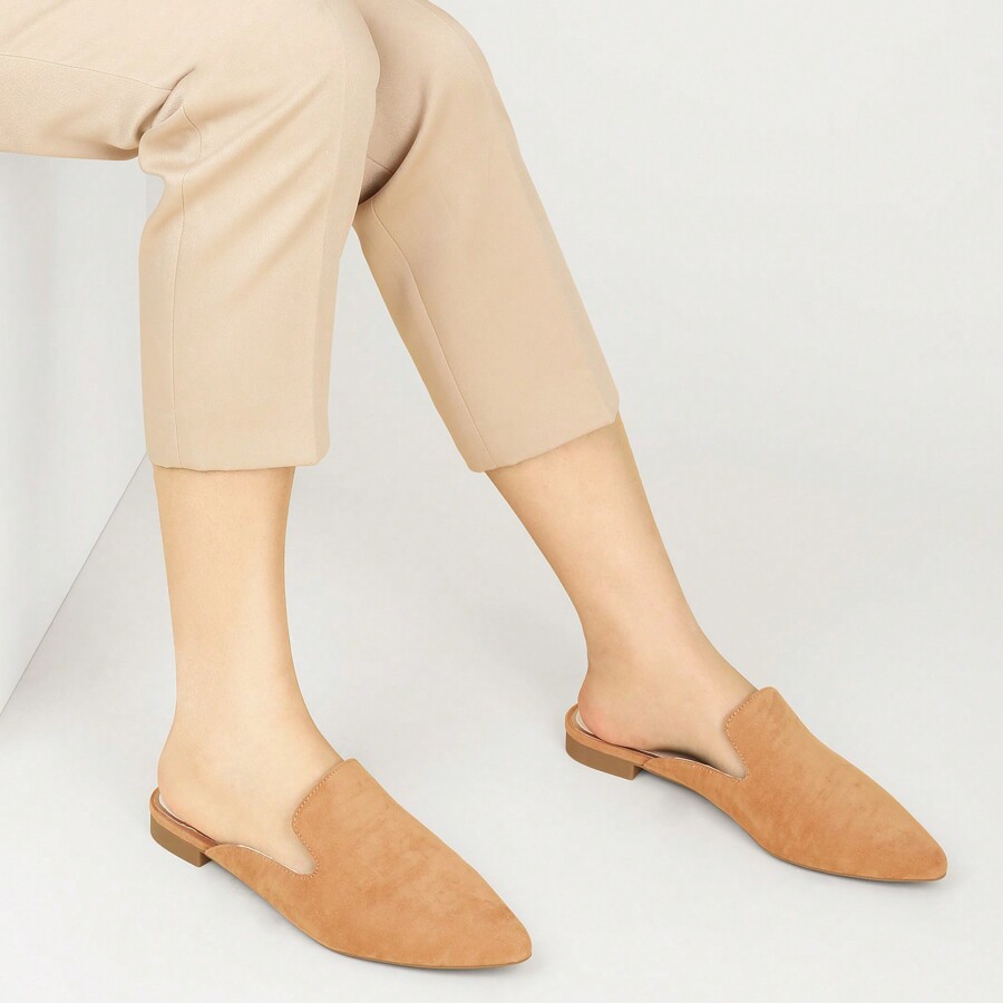 Ankis Women Mules Women Flats Comfortable Mules Flats Closed Pointed ...