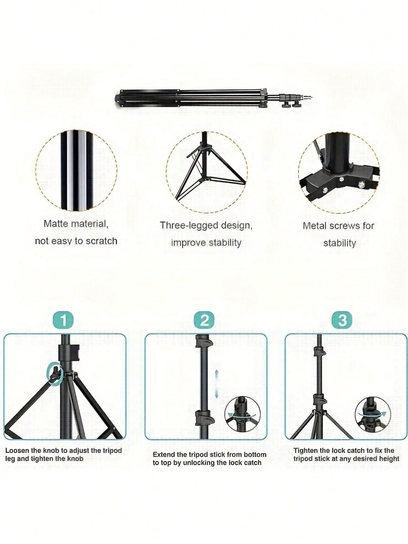 1.1M Tripod, Multifunctional Foldable And Adjustable Tripod Stand, Home ...