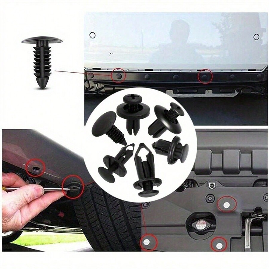 190pcs Car Retainer Clips 6 Sizes Plastic Fasteners Kit Auto Trim Panel ...