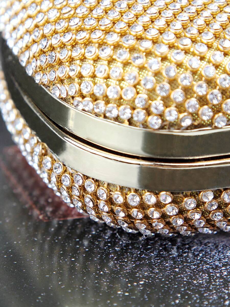 Bling Rhinestone Formal Clutch Bag, Creative Ring Design Hand Carry ...