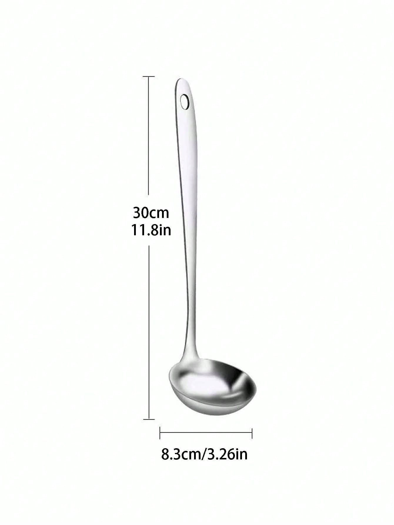 1pc Stainless Steel Soup Ladle With Long Handle & Slotted Strainer ...
