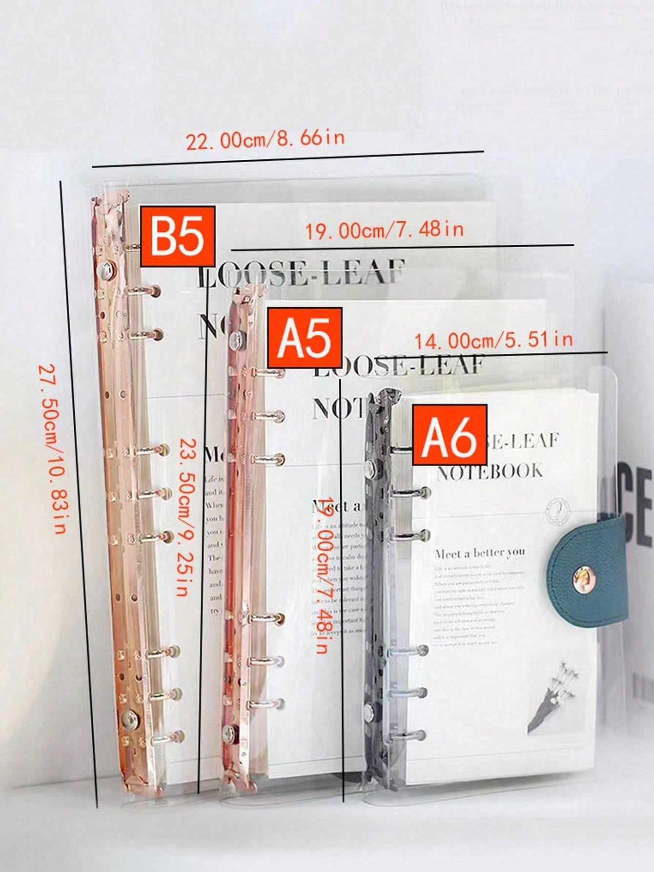 1pc Vintage Pvc A5 Loose-Leaf Lined Notebook, Business Office Notepad ...