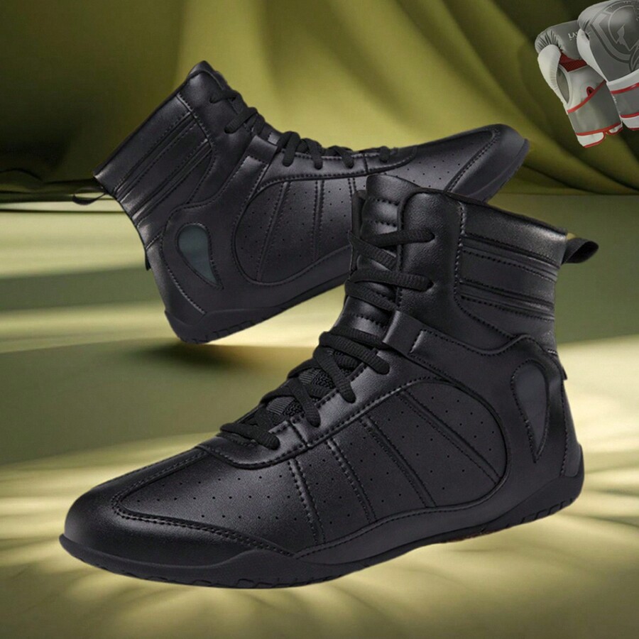Women's professional boxing shoe high -top fight shoe fighting ...
