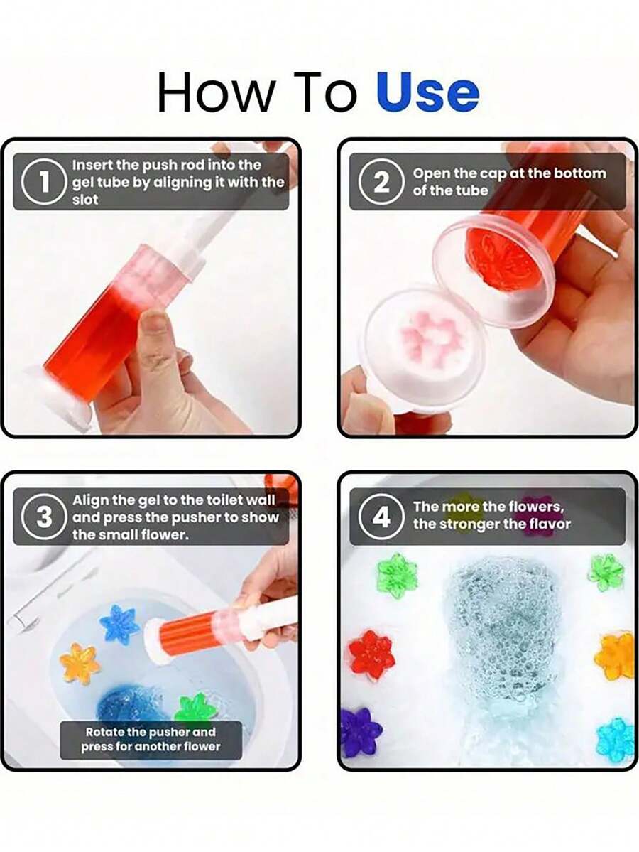 3pcs Deodorant Automatic Toilet Gel Toilet Blossom, Toilet Bowl Gel ...