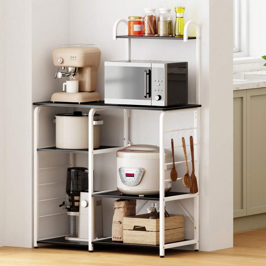 Dlandhome 4-Tier Kitchen Baker's Rack Utility Microwave Stand With 5 ...