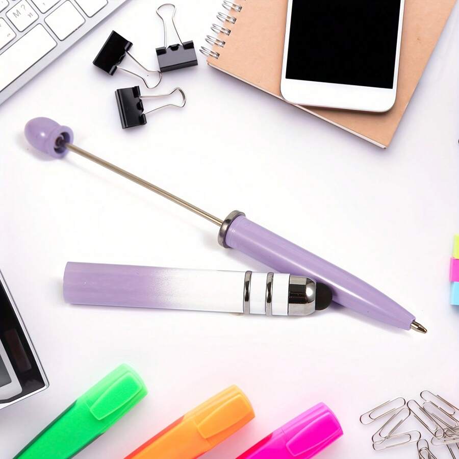 5pcs/Set Plastic Multi-Functional Diy Beaded Ballpoint Pens With Touch ...