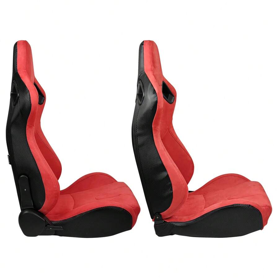 Universal Racing Seats With Dual Sliders, PU & Carbon Leather Front ...