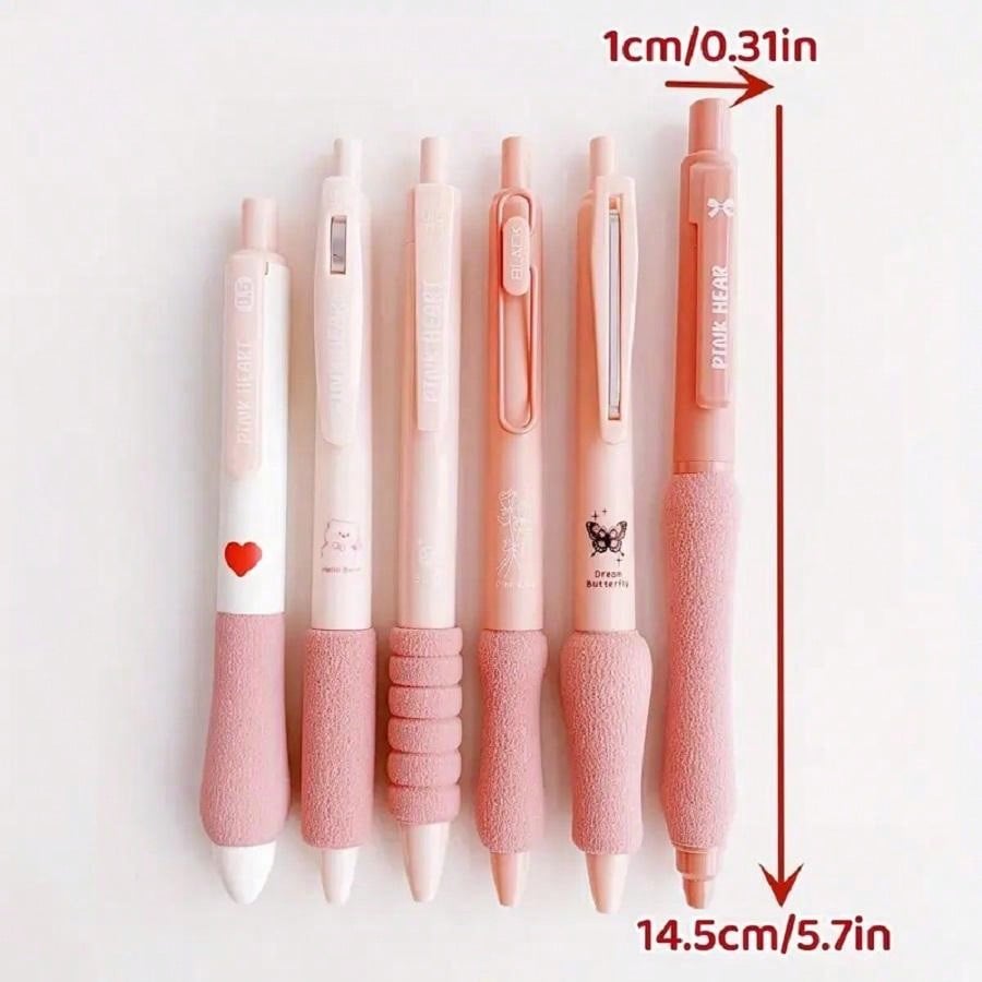 [6pcs/Box] Moka Dopamine Powder Durable Retractable Ballpoint Pen With ...