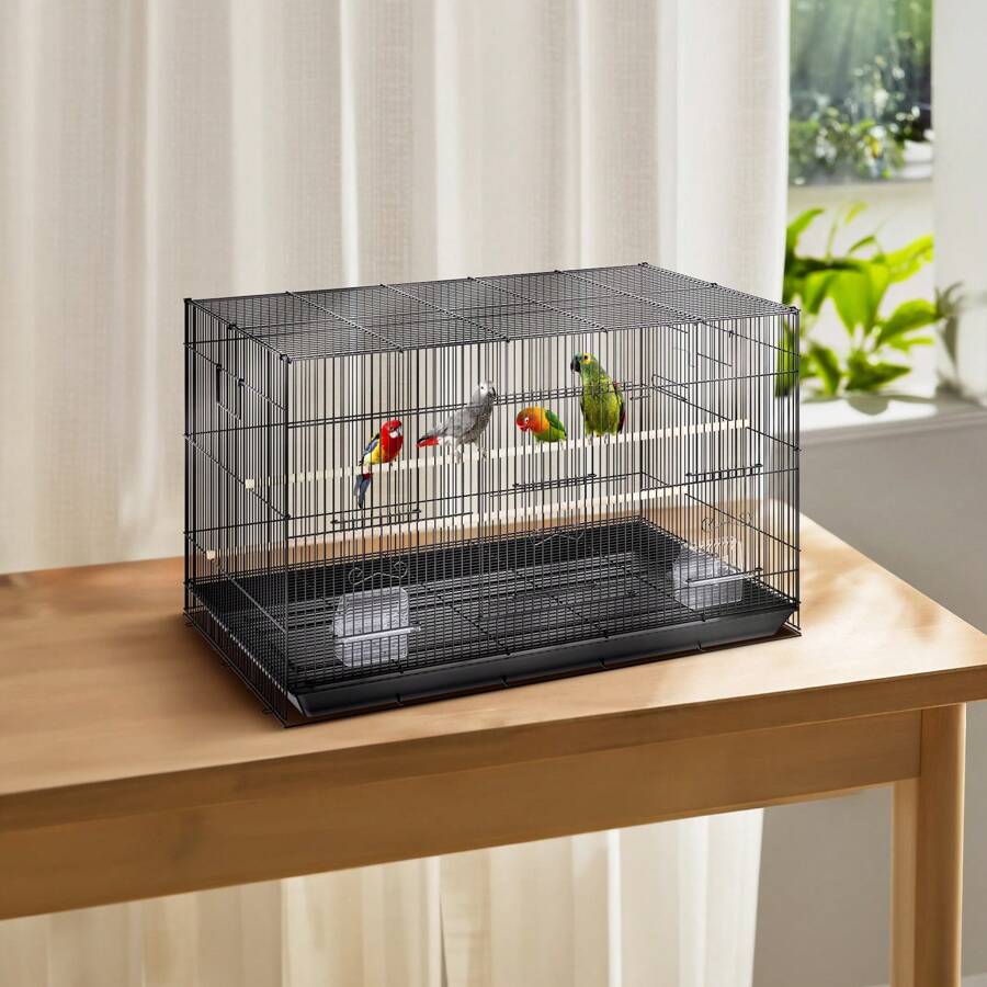 VEVOR 30in Bird Cage, Metal Large Parakeet Cages For Cockatiels Small ...